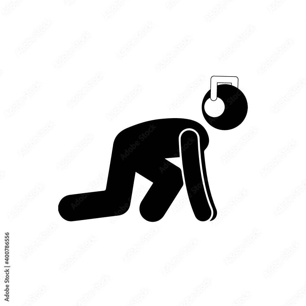 Starting runner icon in flat color style. Sport athlete championship ...