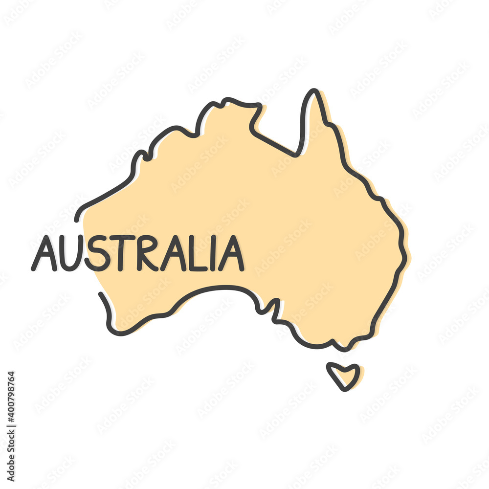 outline of Australia map- vector illustration Stock Vector | Adobe Stock