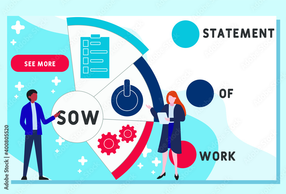Vector website design template . SOW - statement of work acronym ...