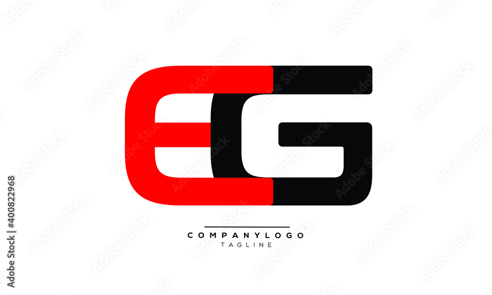 EG icon monogram letter text alphabet logo design Stock Vector | Adobe ...