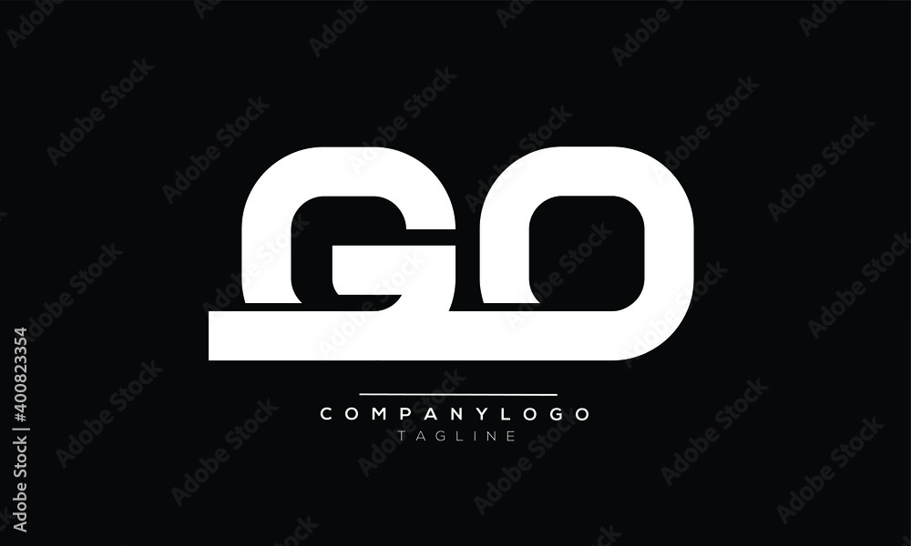 GO icon monogram letter text alphabet logo design Stock Vector | Adobe ...