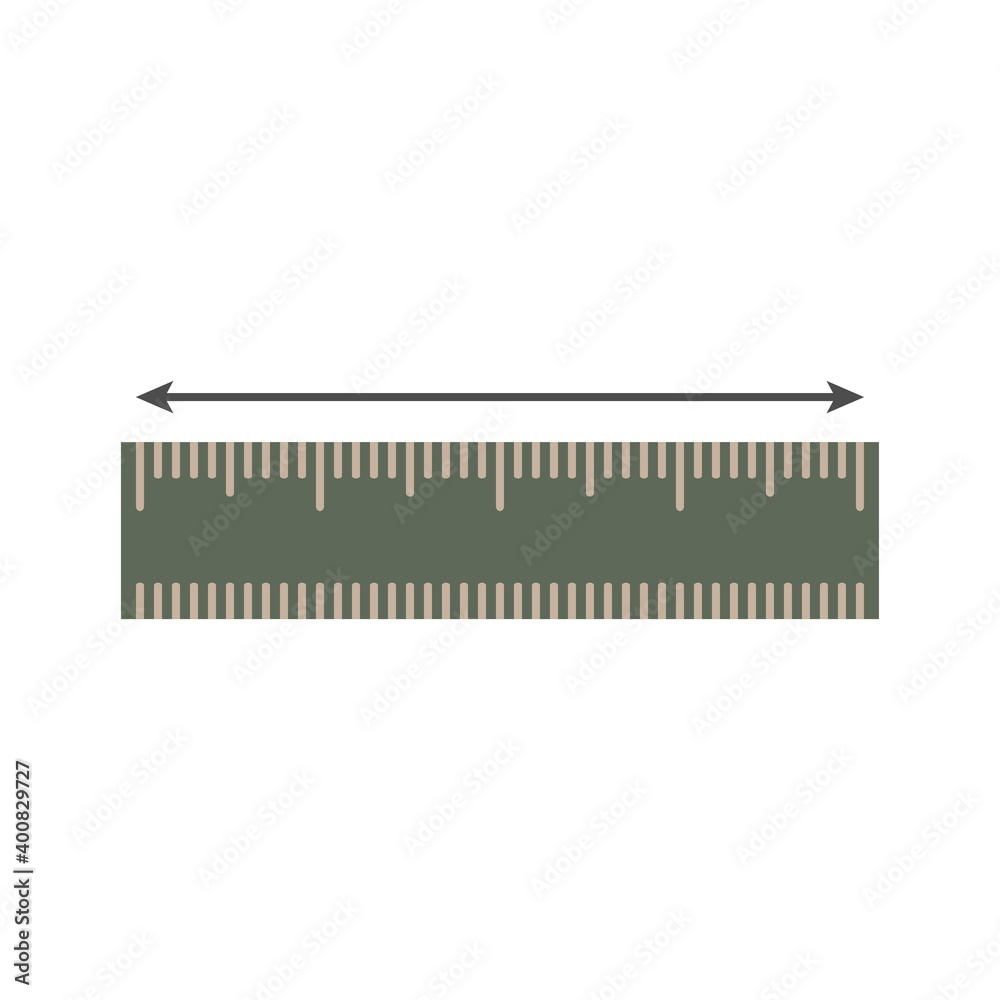 Ruler icon, concept of line measurement symbol, distance, size with ...