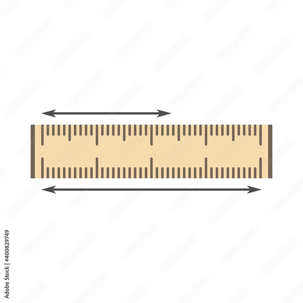 Ruler icon, concept of line measurement symbol, distance, size with ...