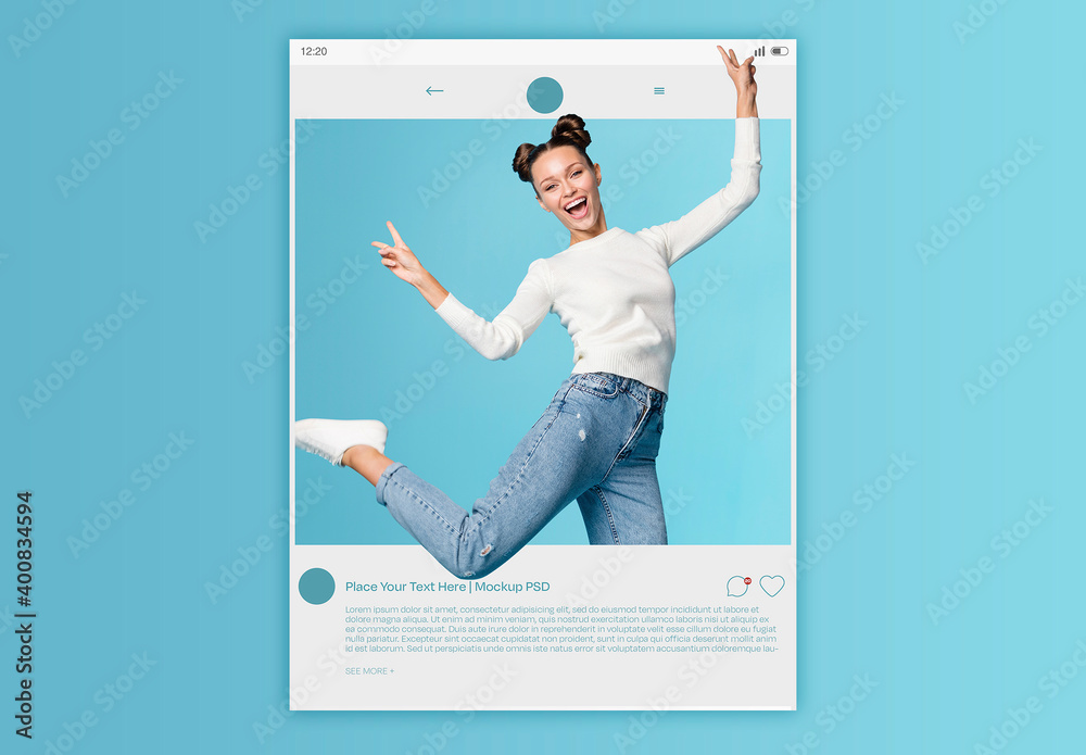 Social Media Frame Effect Mockup Stock Template | Adobe Stock
