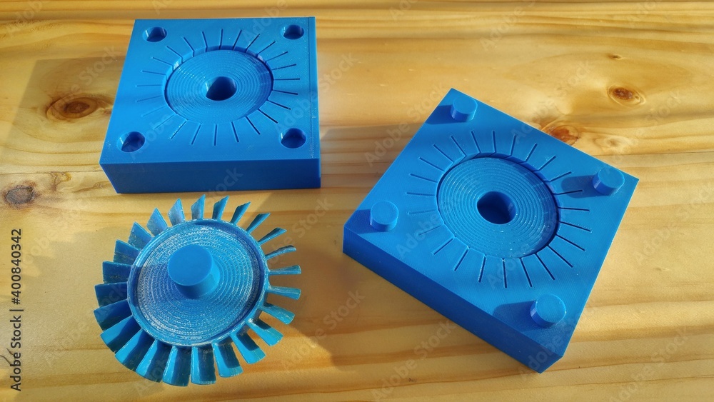 3D printing mold, design turbine, propeller, turbo, rotor, fan, shaft ...
