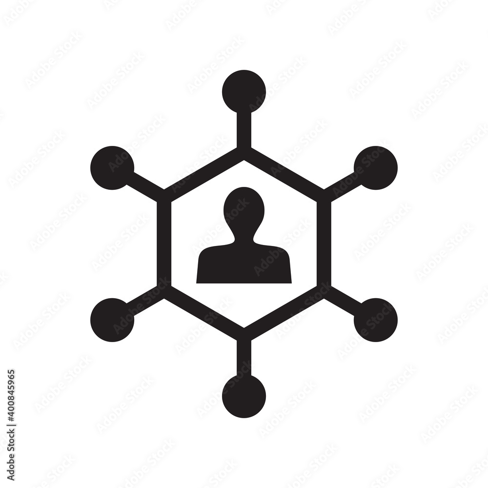 Human connection black icon on white background. People social media ...