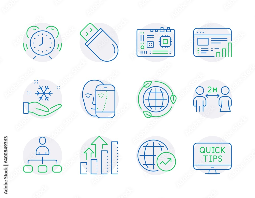 Science icons set. Included icon as Social distancing, Motherboard, Usb ...