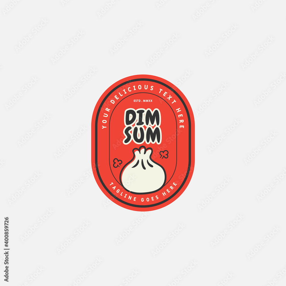 Dim sum logo design vector template. Vector label Chinese cuisine ...