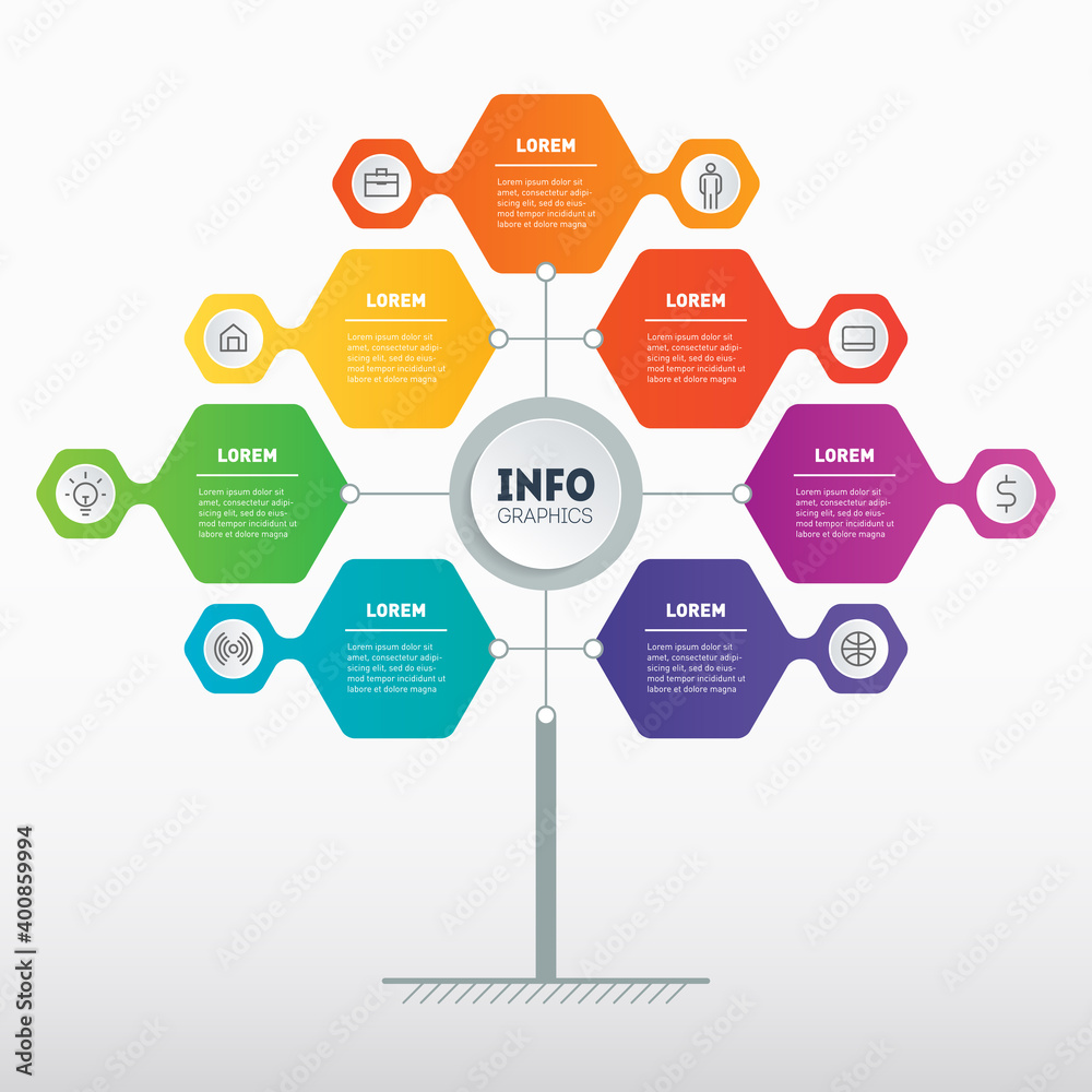 Template of tree, infochart or diagram. Infographic of technology or ...