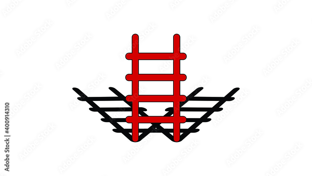 Vector Illustration of Ladder Logo Design Stock Vector | Adobe Stock