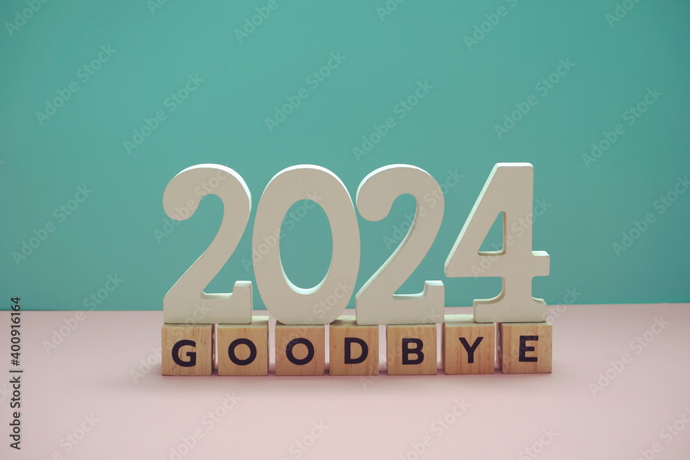 Goodbye 2024 alphabet letter on blue and pink background Stock Photo ...