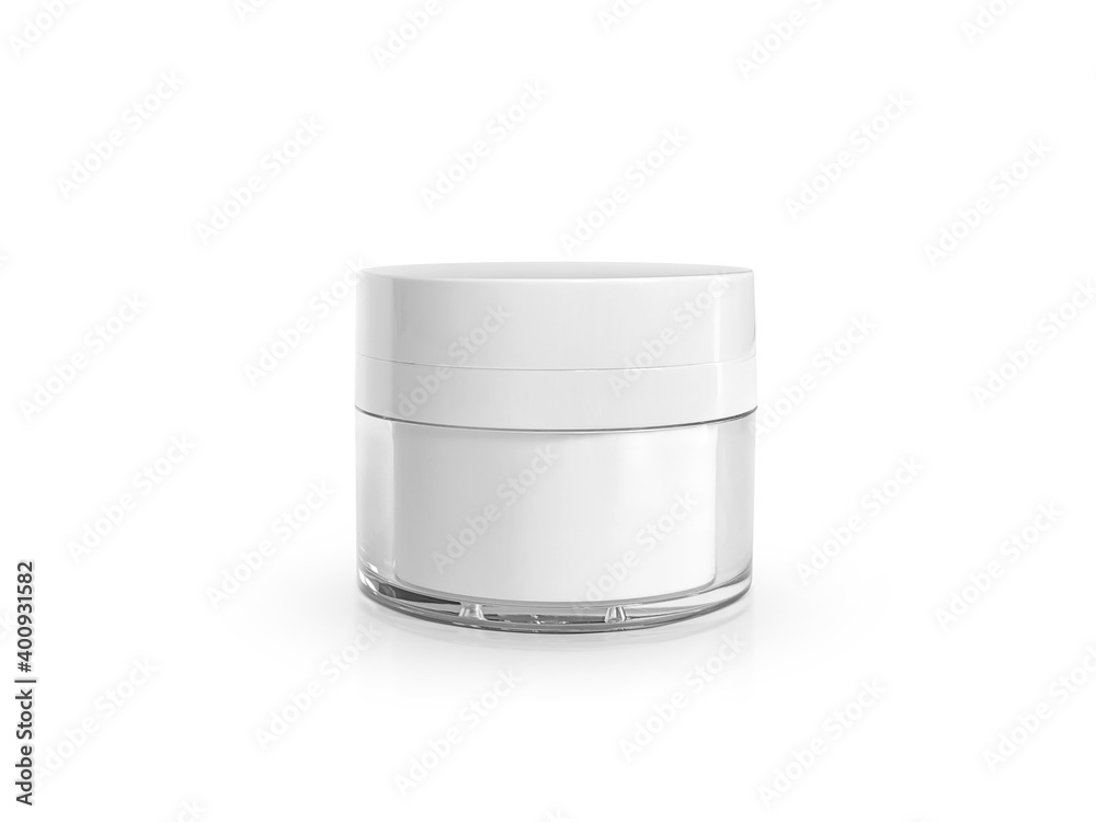 blank packaging clear cosmetic cream pot isolated on white background ...