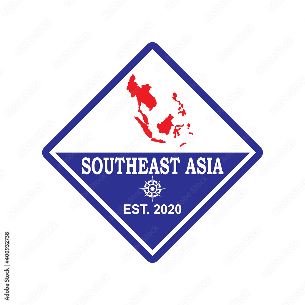 Southeast Map Vector , Asia Map Logo Stock Vector | Adobe Stock