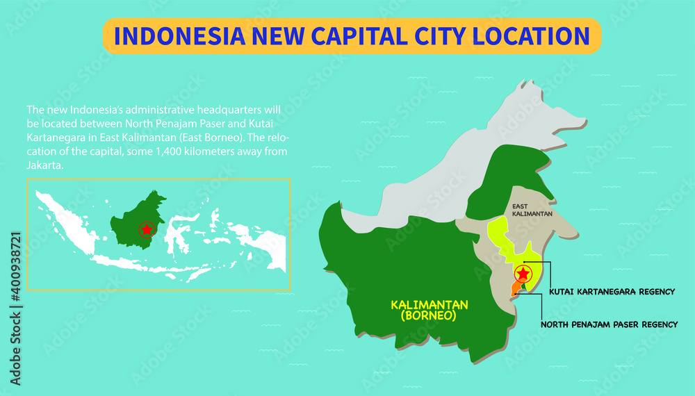 Infographic vector elements for Indonesia new capital city location ...