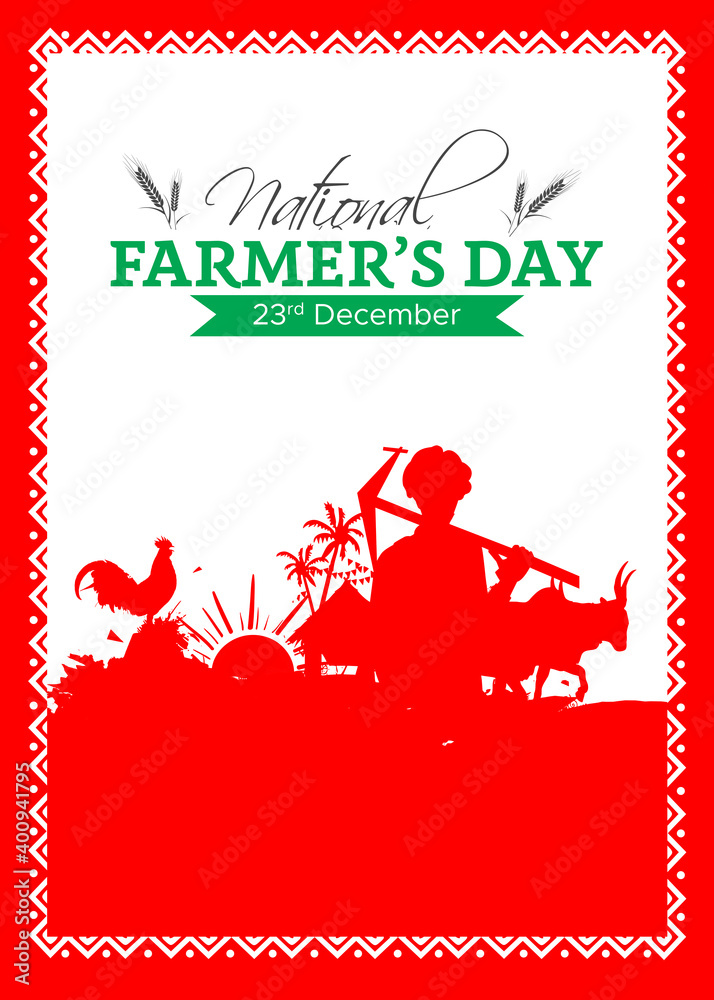 Farmer. Farming. National Farmers Day banner poster illustration Stock ...