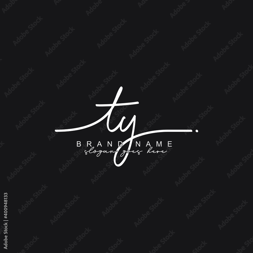 TY Initial Signature Logo - Handwritten Vector Logo for Letter T and Y ...