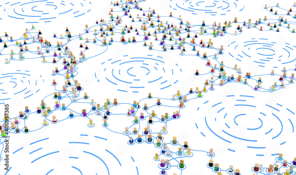 Cartoon Crowd System, Ripple Gaps Stock Illustration | Adobe Stock