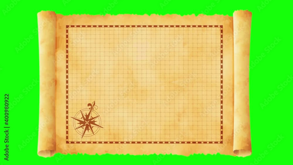 Pirate treasure map animation movie, Green background for background ...