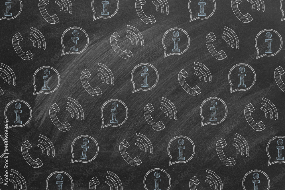 Pattern from phone icons and info icons. Call center pattern. Hotline ...