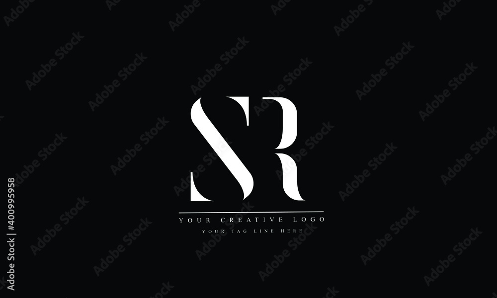 SR, RS, S, R Letter Logo Design with Creative Modern Trendy Typography ...