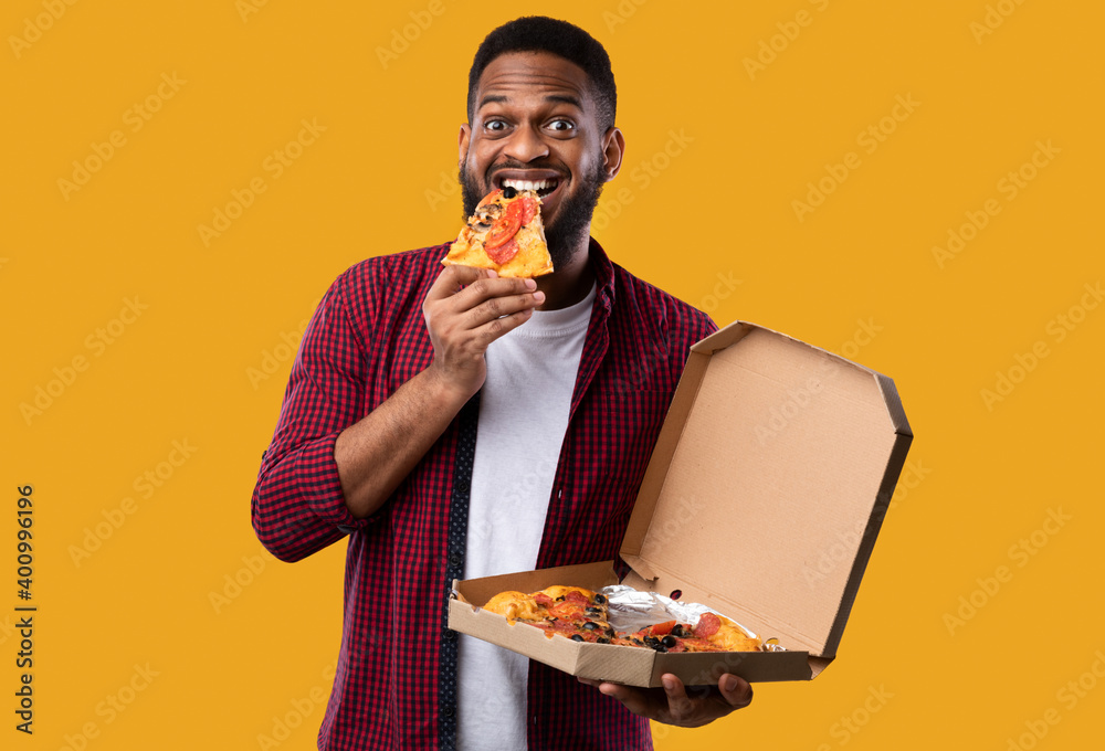 Man Eating Pizza