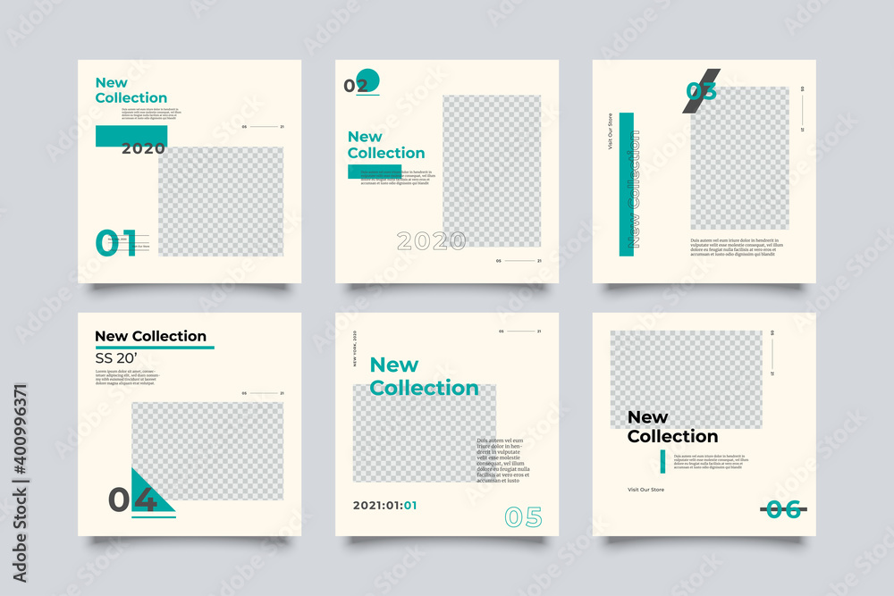 6 Editable square banner layout template. modern promotion square web ...