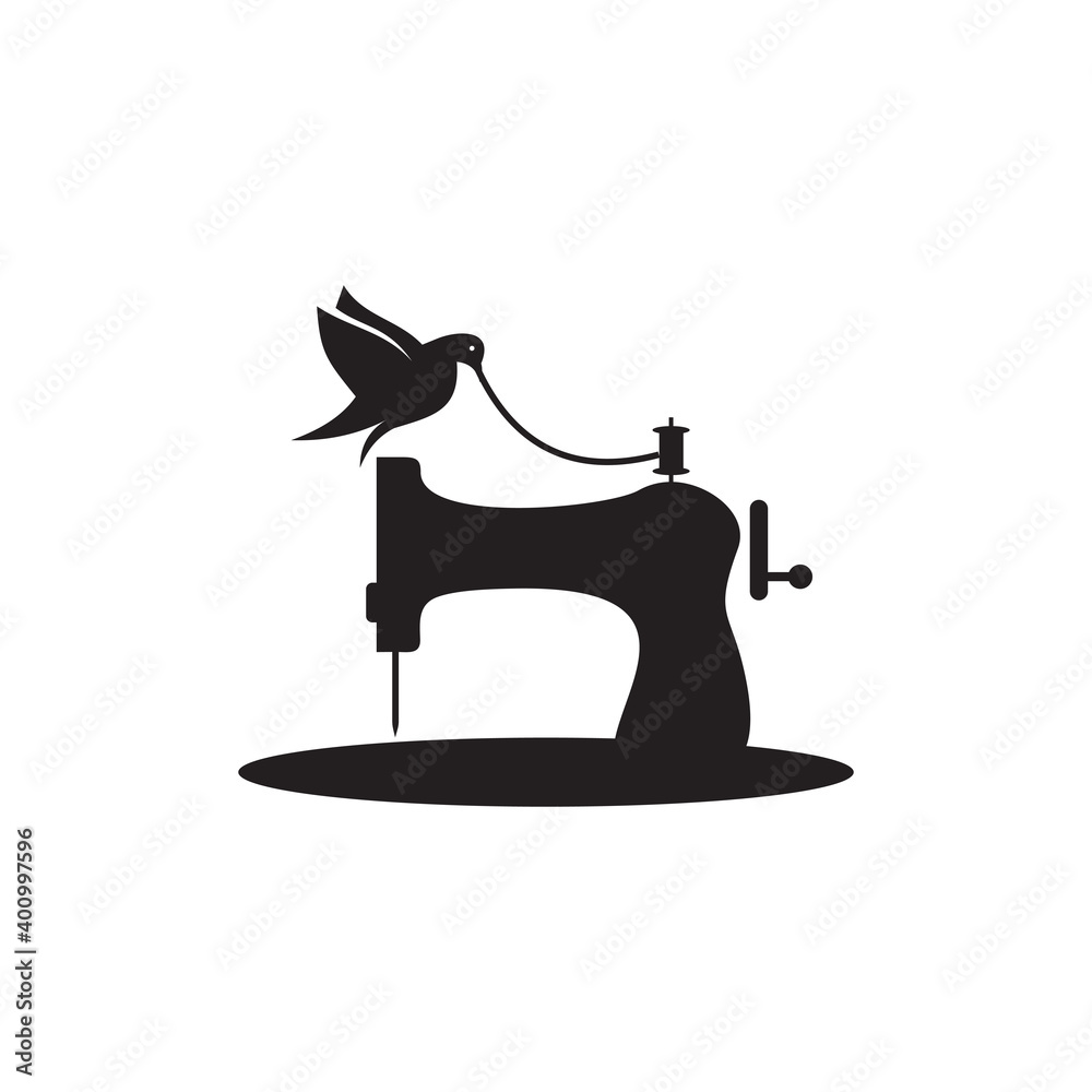 Sewing machine logo design template Stock Vector | Adobe Stock