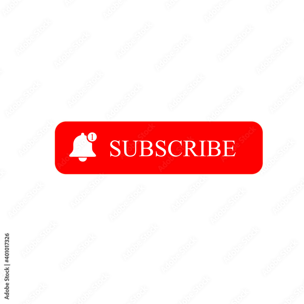 Subscribe button. Click subscribe on chanel. Red button with subscribe ...