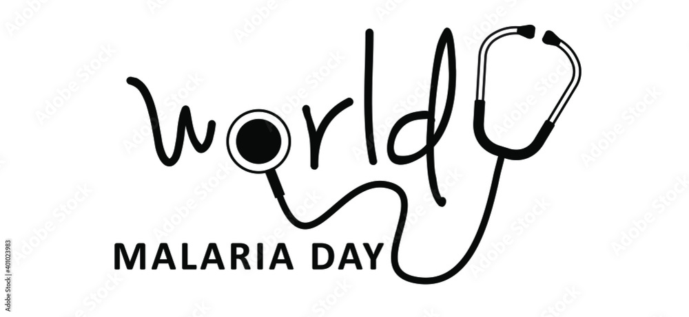 Slogan World malaria day Stop malaria. Caution, warning mosquitos ...