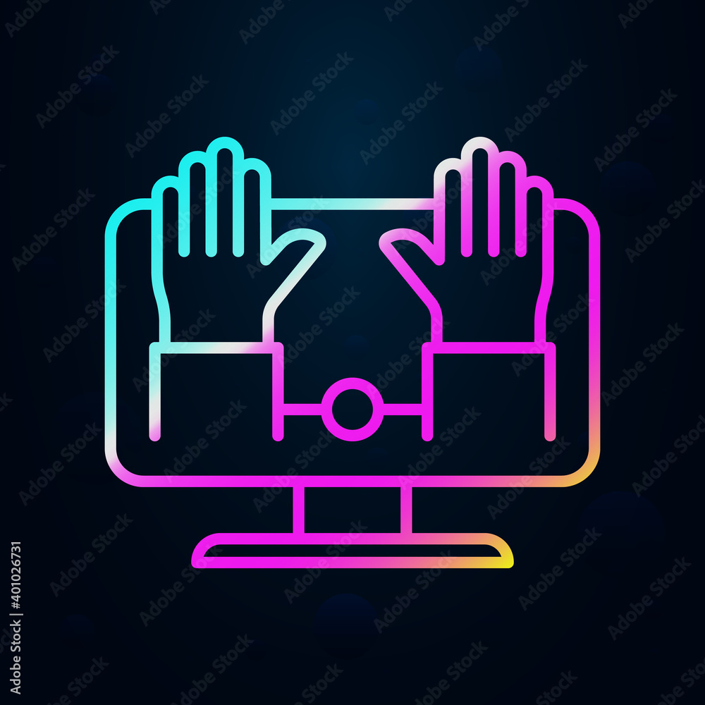 Computer, crime, handcuff nolan icon. Simple thin line, outline vector ...