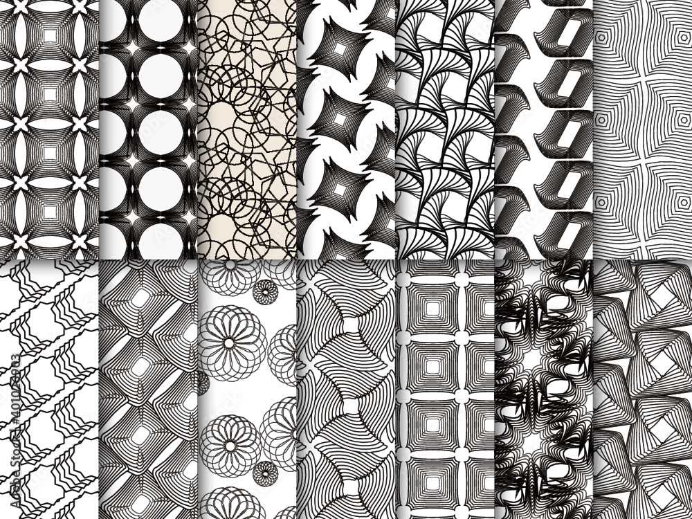 Patrones blanco y negro Stock Vector | Adobe Stock