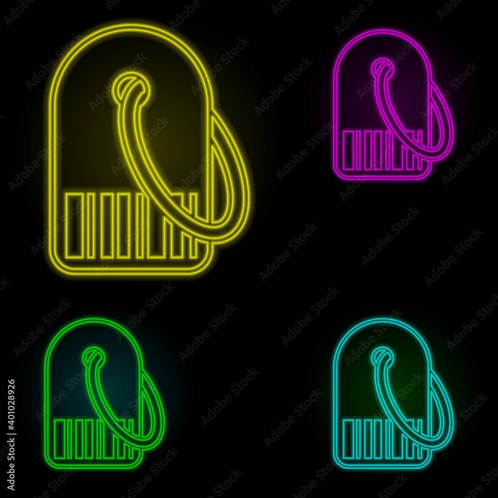 Price tag neon color set icon. Simple thin line, outline vector of ...