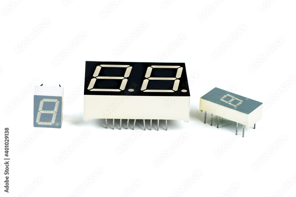 Digital seven segment display isolated on white background Stock Photo ...