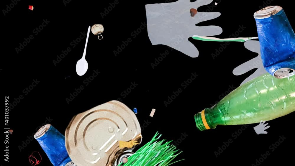 Domestic waste environmental pollution concept. Separate collection and ...