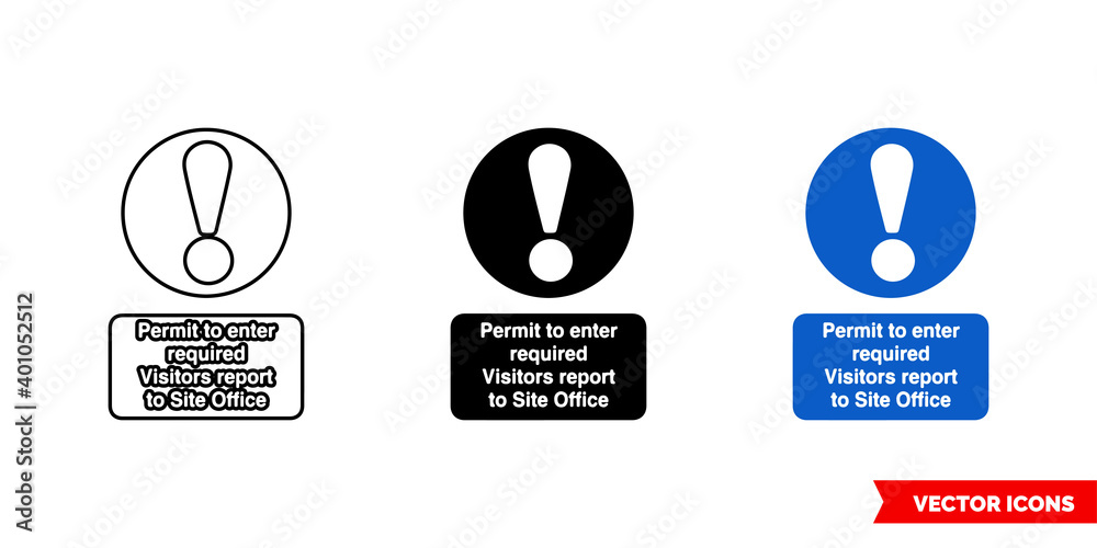 Site security sign permit to enter required visitors report to site ...