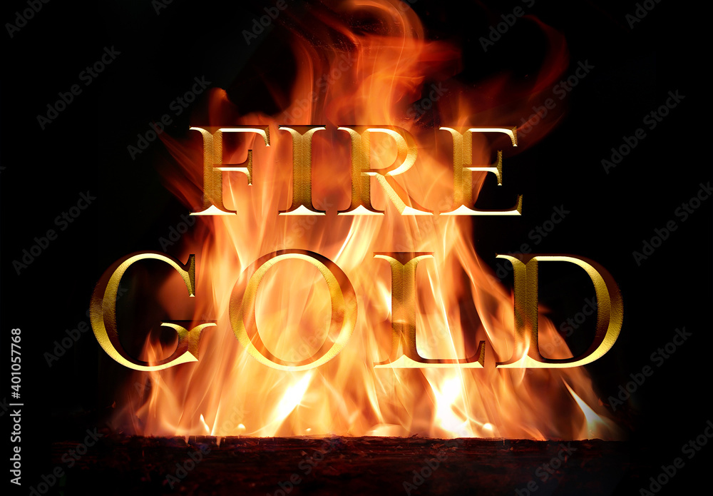 Old Gold in Fire Text Effect Mockup Stock Template | Adobe Stock