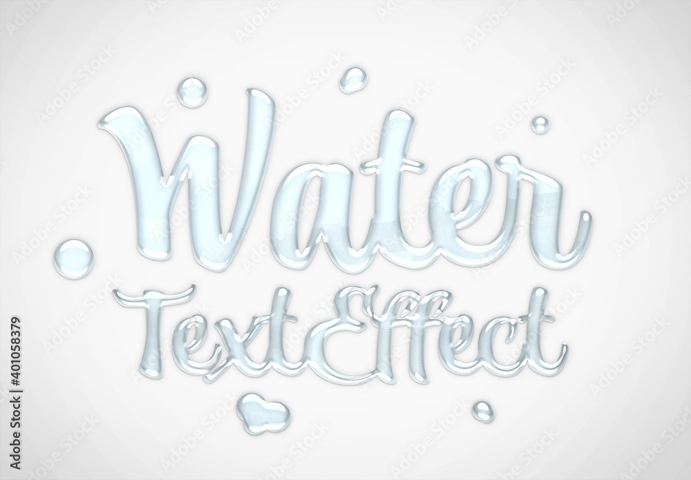 Water Text Effect Mockup Stock Template | Adobe Stock