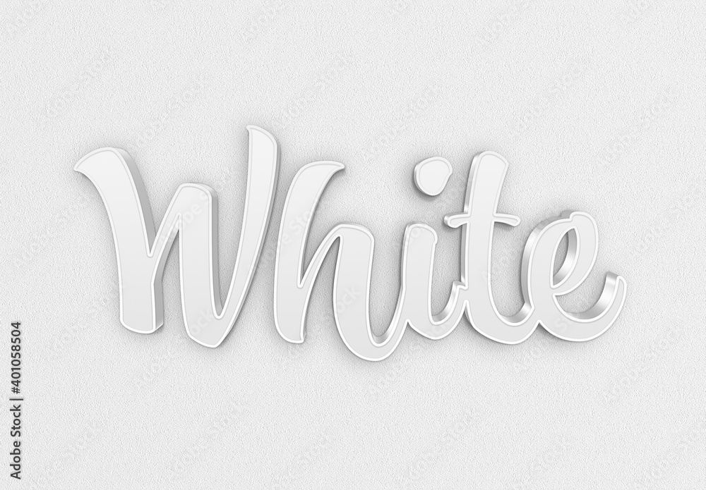 White 3D Text Effect with Shadow and Stroke Mockup Stock Template ...
