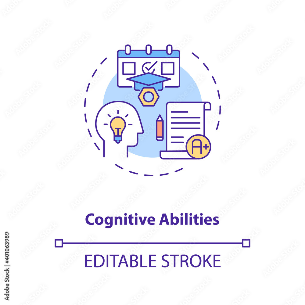 Cognitive abilities concept icon. Human factor in ergonomics idea thin ... Cognitive abilities concept icon. Human factor in ergonomics idea thin ...