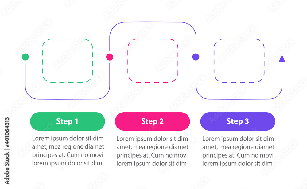 Square linear vector infographic template in simple style. Blank ...