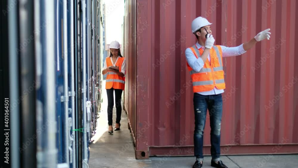 Vidéo Stock One Asian engineer woman scan and check product list before ...