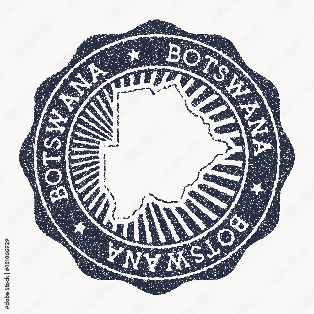 Botswana stamp. Travel rubber stamp with the name and map of country ...