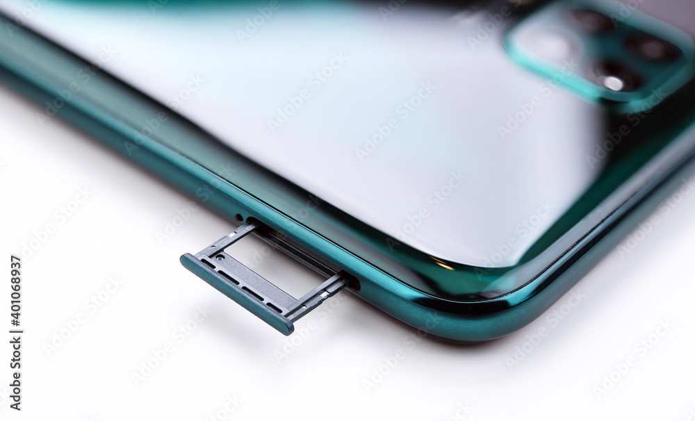 Broadband 5G mobile communication technology concept : Empty blank SIM ...