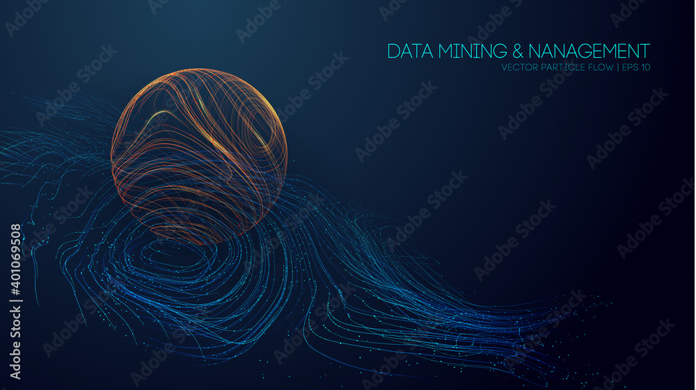 Big data analytics abstract vector background. 3d vector sphere data ...