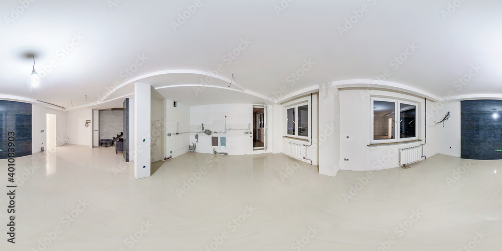 empty white room without furniture. full spherical hdri panorama 360 ...
