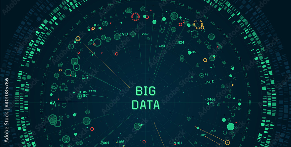 Big data visualization concept. Infographics digital design. Data ...
