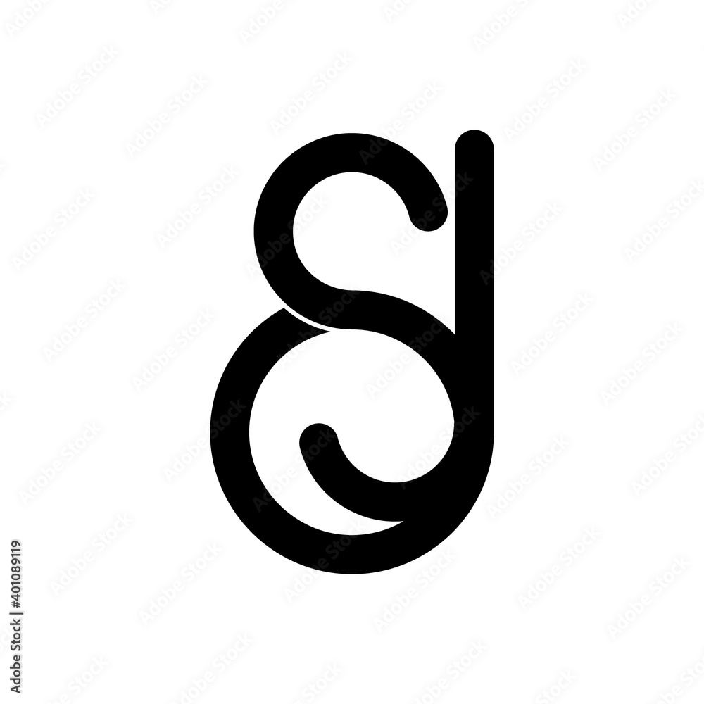 Initial ds letter logo with creative modern business typography vector ...