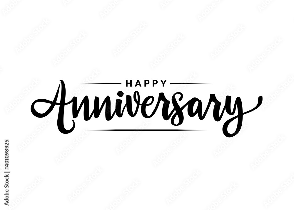Happy Anniversary calligraphy hand lettering isolated on white ...