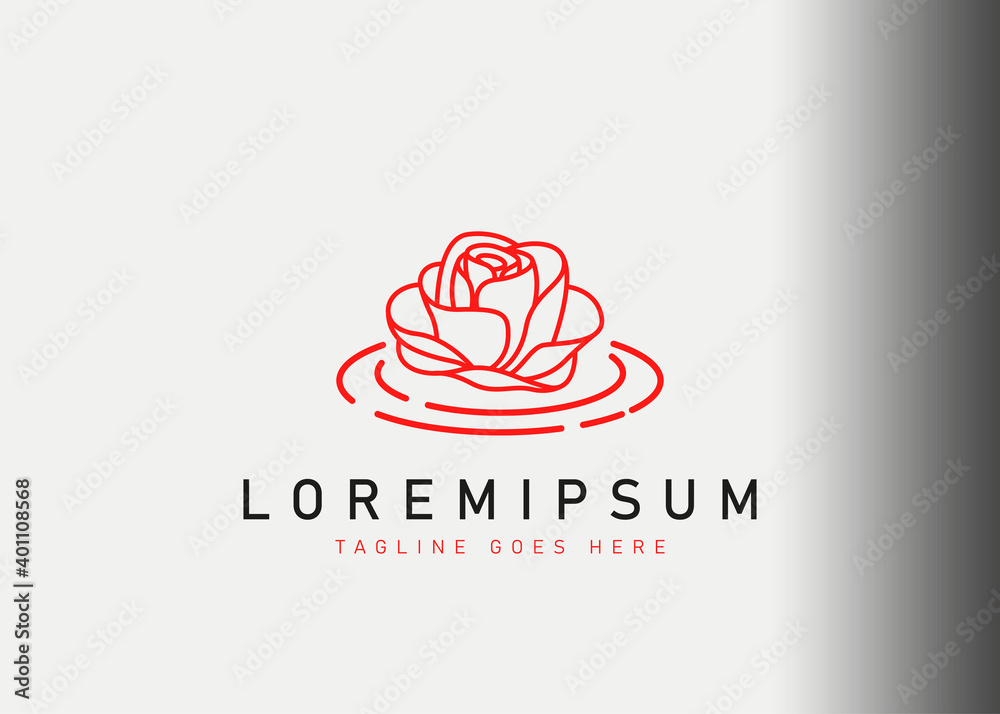 Floating flower logo design. Vector illustration of flowers floating ...