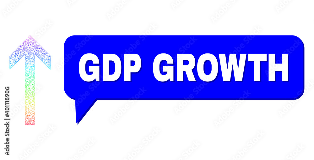 GDP Growth and arrow up vector. Spectrum colorful net arrow up, and ...
